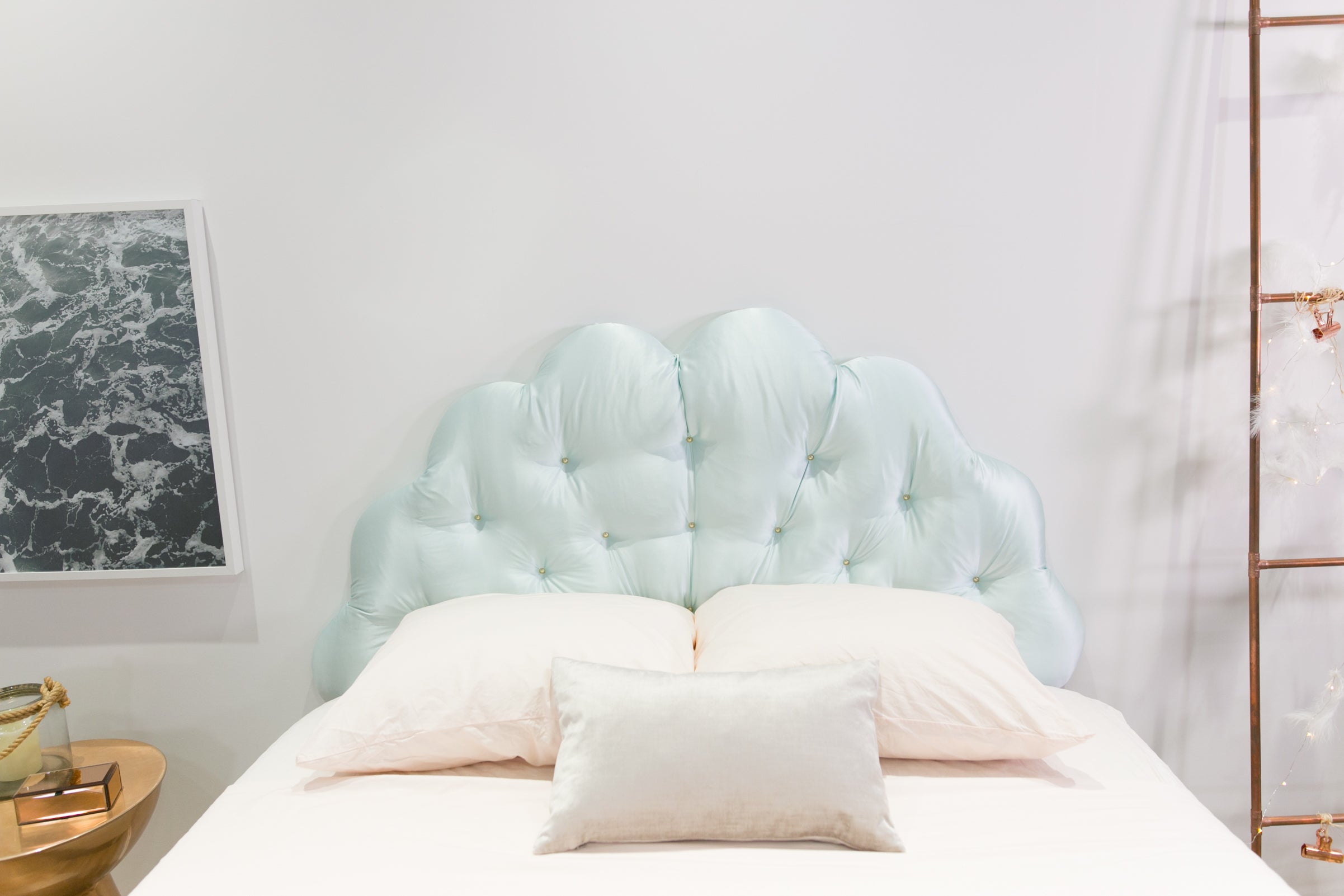 DIY Mermaid Shell Scalloped Nailhead Headboard – Mr. Kate