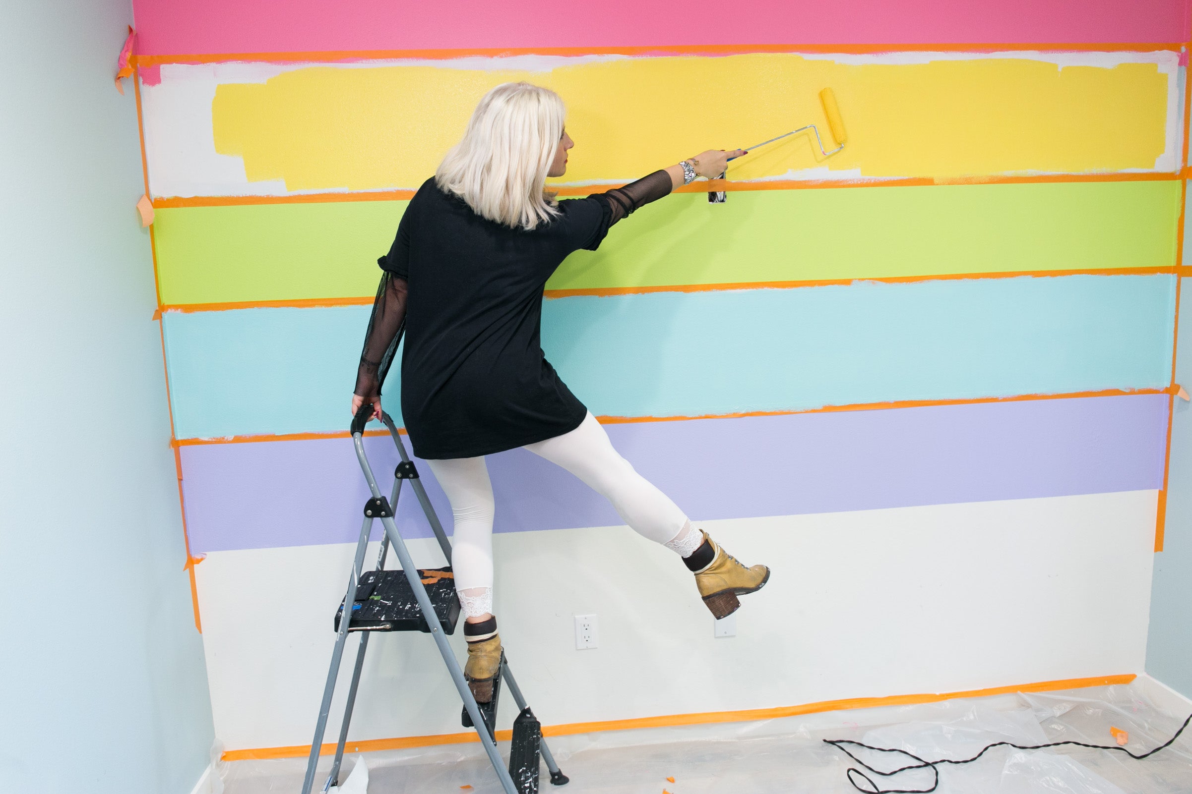 How to Paint Perfect Stripes on a Wall – Mr. Kate