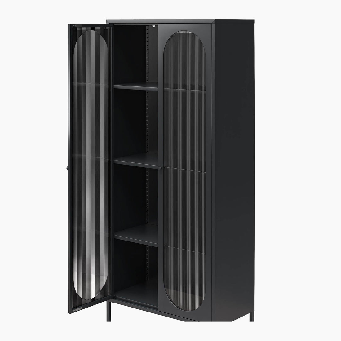 Tall Luna Accent Cabinet with Fluted Glass – Mr. Kate