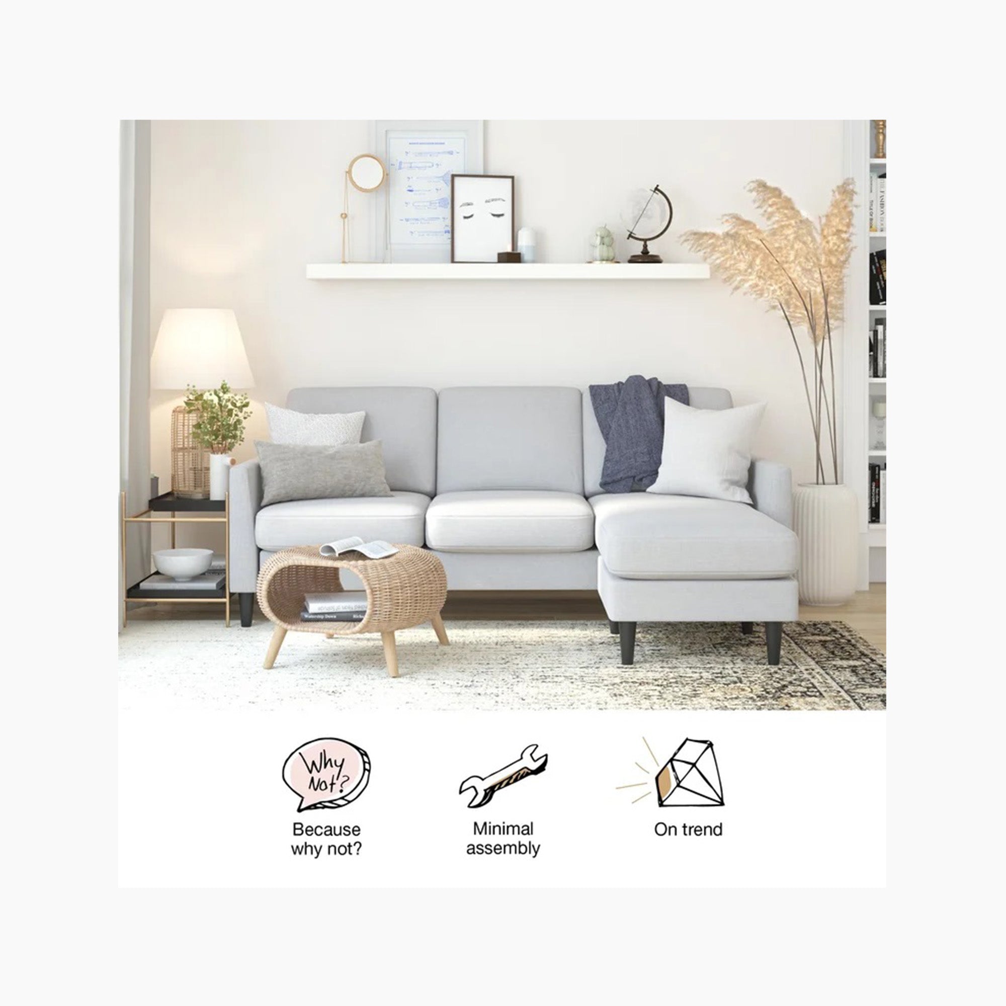 Winston Reversible Sofa Sectional – Mr. Kate